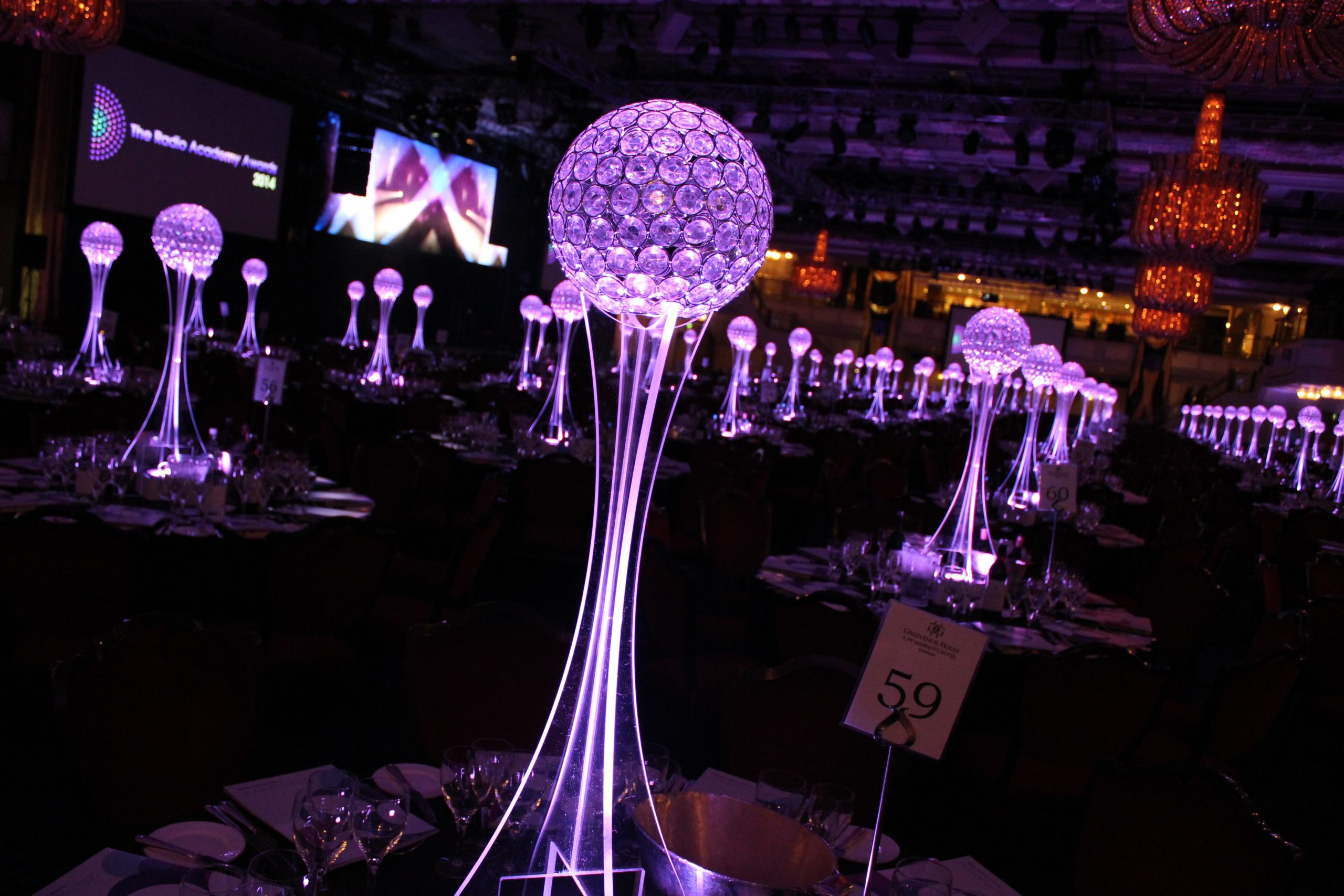 Crystal Globe Tall Centerpieces - Table Art
